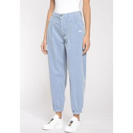 Cordhose Gang "94Silvia Cropped" Gr. 30, N-Gr, blau (smoked sky) Damen Hosen Cordhosen