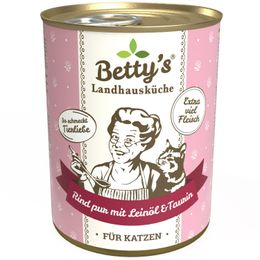Betty's Landhausküche Rind pur mit Leinöl 6 x 400g für Katze