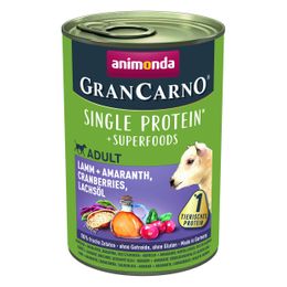 animonda GranCarno Single Protein Superfoods Lamm & Amaranth, Cranberries, Lachsöl 12x400 g
