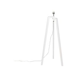 Qazqa - Moderne Stehleuchte weiß ohne Schirm - Puros - Weiß