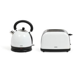 LIVOO - weißes Set aus Wasserkocher und Toaster - dod136w