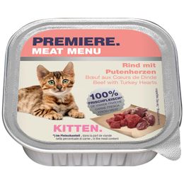 Premiere Meat Menu Kitten Rind mit Putenherzen 64x100 g