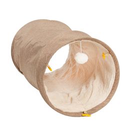 Canadian Cat Company Katzentunnel mit Kuschelfell beige