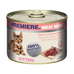 Premiere Meat Menu Kitten Rind & Putenherzen 12x200 g