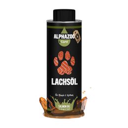 ALPHAZOO Premium Lachsöl für Hunde & Katzen I Natürliches Omega-3 Fischöl 250 ml