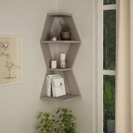 Sablor Modernes Eckregal Mokka Grau 86cm Schmal - Mocha Grey - Decortie