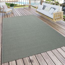 Paco Home - Outdoor Teppich Für Terrasse Und Balkon Küchenteppich Einfarbig Modern Grün 140x200 cm