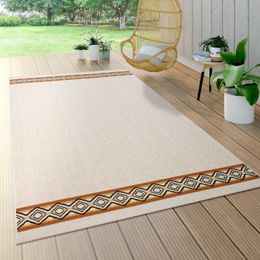 Paco Home - Outdoor Teppich Für Terrasse Und Balkon, Mit Geometrischem Muster, Modern, Beige 200x290 cm