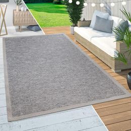 Paco Home - In-& Outdoor Teppich Balkon Terrasse Küchenteppich Bordüren Design Modern Beige 80x200 cm