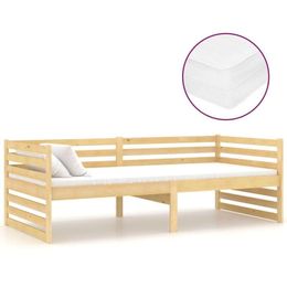 vidaXL - Tagesbett mit Matratze 90x200 cm Kiefer Massivholz Weiß