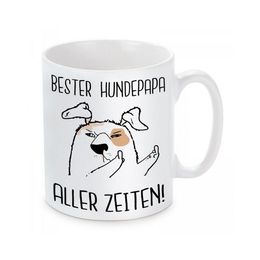 Herzbotschaft Tasse Kaffeebecher mit Motiv Bester Hundepapa aller Zeiten!