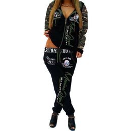 Jaylvis Jogginganzug Marine Royal Damen Trainingsanzug Sportanzug Streetwear Fitness (Jacke + Hose)