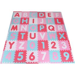 KNORRTOYS® Puzzle Alphabet + Zahlen, Pink-rosa, 110 Puzzleteile, Puzzlematte, Bodenpuzzle, bunt