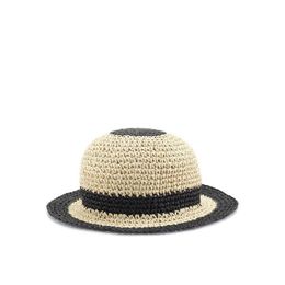 Lascana Strohhut Bucket Hat aus Stroh, Sommerhut, Kopfbedeckung VEGAN, beige|schwarz