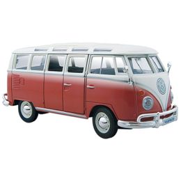 Maisto® Sammlerauto VW Bus Samba, Maßstab 1:25, aus Metallspritzguss, rot