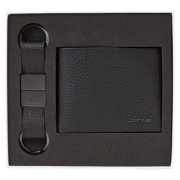 Calvin Klein Geldbörse GS MINIMALISM BIFOLD 5CC+KEYFOB (Set, 2-tlg., Mit Schlüsselanhänger), schönes Geschenkset, schwarz
