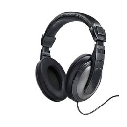 Hama Kopfhörer Over-Ear, langes Kabel, 3,5- und 6,35 mm Klinkenstecker Over-Ear-Kopfhörer (Geräuschisolierung, Schwarz, sichere Signalübertragung), schwarz