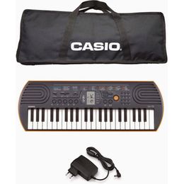 Casio Home-Keyboard Mini-Keyboard SA-76 (Set, Inkl. Netzteil und Tasche), orange|schwarz