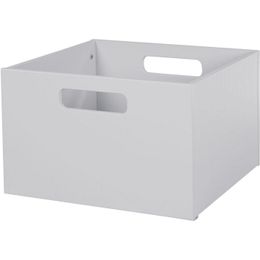 Roba® Aufbewahrungsbox grau, aus Holz; Organizer für Spielzeug, grau