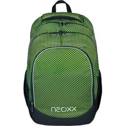 neoxx Schulrucksack Fly, All about Neon, aus recycelten PET-Flaschen, grün