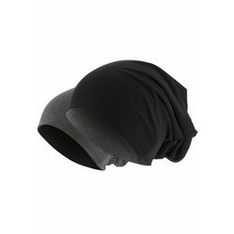 MSTRDS Beanie Oversize Mütze zum Wenden, schwarz