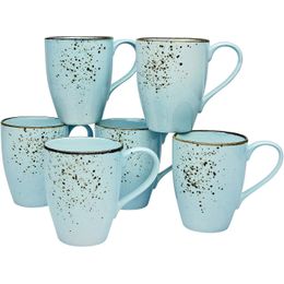 Creatable Becher Kaffeebecher NATURE COLLECTION, Steinzeug, Tassen Set, 6-teilig, blau