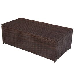 MCW Modulares Poly-Rattan Sofa RomV 39x110x58cm ~ braun-meliert, Couchtisch ohne Glasplatte