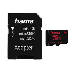 Hama microSDXC 64GB UHS Speed Class 3 UHS-I 80MB/s + Adapter/Mobile Speicherkarte (128 GB, UHS Class 3, 80 MB/s Lesegeschwindigkeit), schwarz
