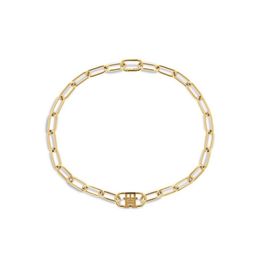 Tommy Hilfiger Kette mit Anhänger Schmuck Edelstahl Halsschmuck Ankerkette, gelb|goldfarben