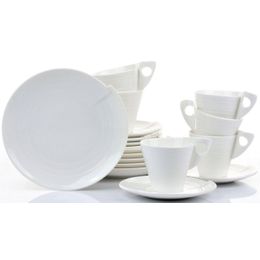 Retsch Arzberg Kaffeeservice Geschirr-Set, Service Julie (18-tlg), 6 Personen, Porzellan, Made in Germany, 18 Teile, für 6 Personen, weiß