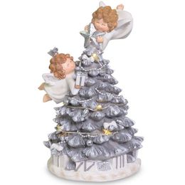 RIFFELMACHER & WEINBERGER Schneekugel Beleuchteter Weihnachtsbaum mit Engeln 18