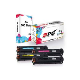 SPS Tonerkartusche Druckerpapier A4 + 4x Multipack Set Kompatibel für HP Color Laserjet