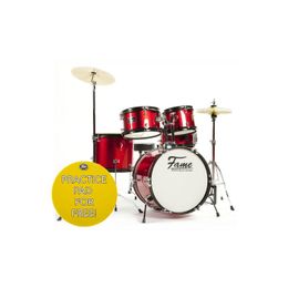 Fame Schlagzeug,Kiddyset 5 PC Junior Drumset Red