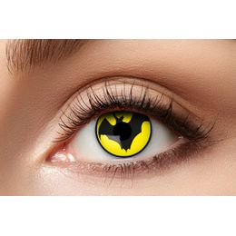 Eyecatcher Farblinsen Yellow Bat Kontaktlinsen. Fledermaus Motivlinsen