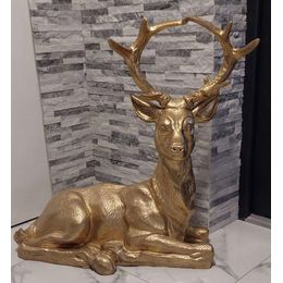 Casa Padrino Skulptur Casa Padrino Luxus Deko Skulptur Reh Gold 67 x H. 75 cm
