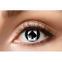 Eyecatcher Farblinsen Ace Kontaktlinsen. Spielkarten Pik Ass Motivlinsen