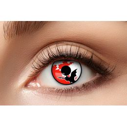 Eyecatcher Farblinsen Moon Kontaktlinsen. Blutige Fledermaus Motivlinsen