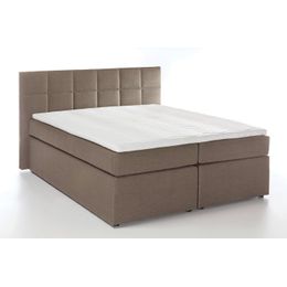 Möbelfreude Boxspringbett Boxspringbett Bea Beige/grau 140x200 cm H2