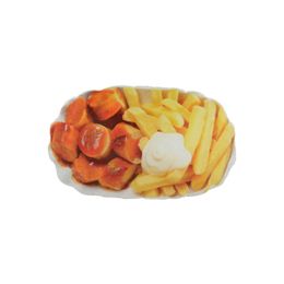 United Labels® Dekokissen Currywurst & Pommes Kissen