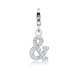 NENALINA Charm-Einhänger Zeichen Symbol Kristalle 925 Silber