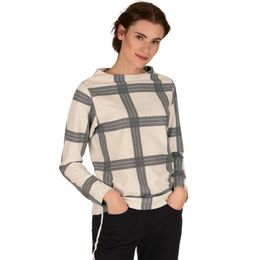 TRIGEMA Sweatshirt &raquo;Stehkragen Pullover mit Karo-Muster&laquo; natur S S Strukturierte Sweat-Qualit&auml;t