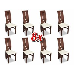 JVmoebel Stuhl, Garnitur Sessel Komplett Neu 8x Stühle Stuhl Polster Modernes Set Design Lehn