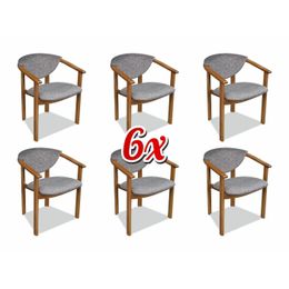 JVmoebel Stuhl, Garnitur Komplett K27 6x Designer Stuhl Set Esszimmer Lehn Polster Sitz Stühle