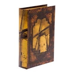 aubaho Buchtresor Schatulle Windmühle Holz Buchattrappe Box Kästchen Etui Buch antik Sti