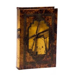 aubaho Buchtresor Schatulle Windmühle Holz Buchattrappe Box Kästchen Etui Buch antik Sti