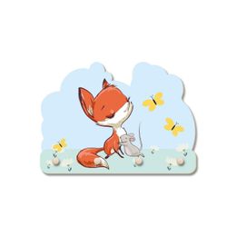 Kreative Feder Wandgarderobe „Fuchs & Maus“ für Kinder