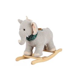 Sweety-Toys Schaukeltier Sweety Toys 7110 Schaukeltier Schaukelpferd Elefant grau mit Halstuch mit Lullaby Musik Schaukelstuhl