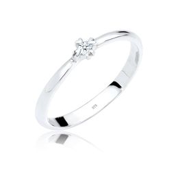 Elli DIAMONDS Verlobungsring »Solitär Verlobung Diamant 0.03 ct. 925 Silber« Weiß 54 mm Wunderschön funkelnder Diamantring für Damen