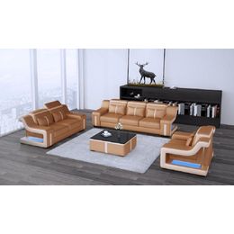 JVmoebel Sofa Ledersofa Textil Stoff 3 Sitzer Couch Designer Sitz