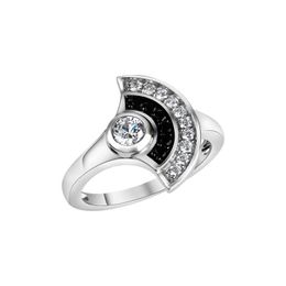 Vivance Fingerring »925-Sterling Silber rhodiniert Zirkonia« weiß 056 (17,8) Ausgefallene Ring aus 925/- Silber rhodiniert